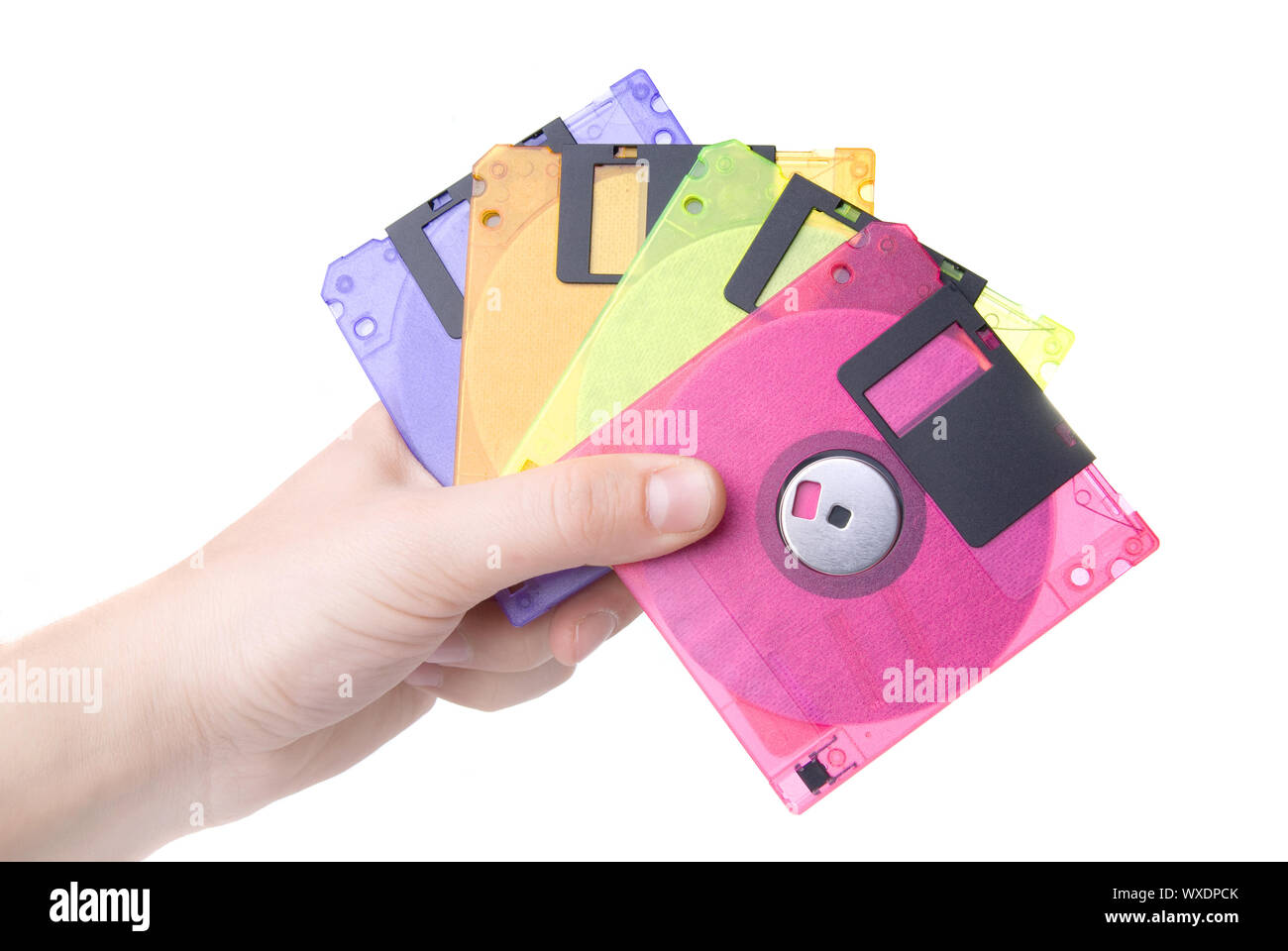 Color floppy disks isolated on white Stock Photo - Alamy