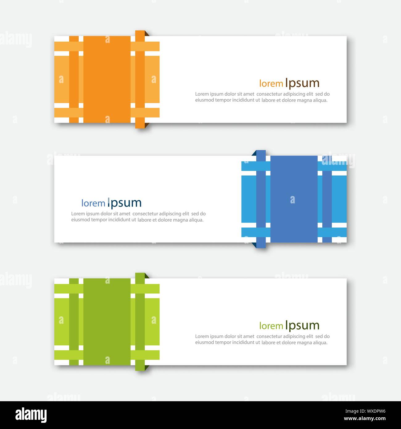 Set of abstract design banner template. Three different colors. Vector ...