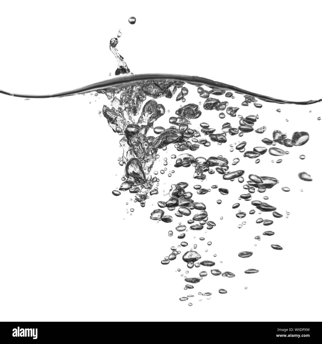 water splash with bubbles isolated on white Stock Photo - Alamy