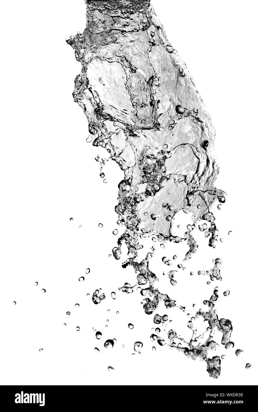 water splash with bubbles isolated on white Stock Photo - Alamy