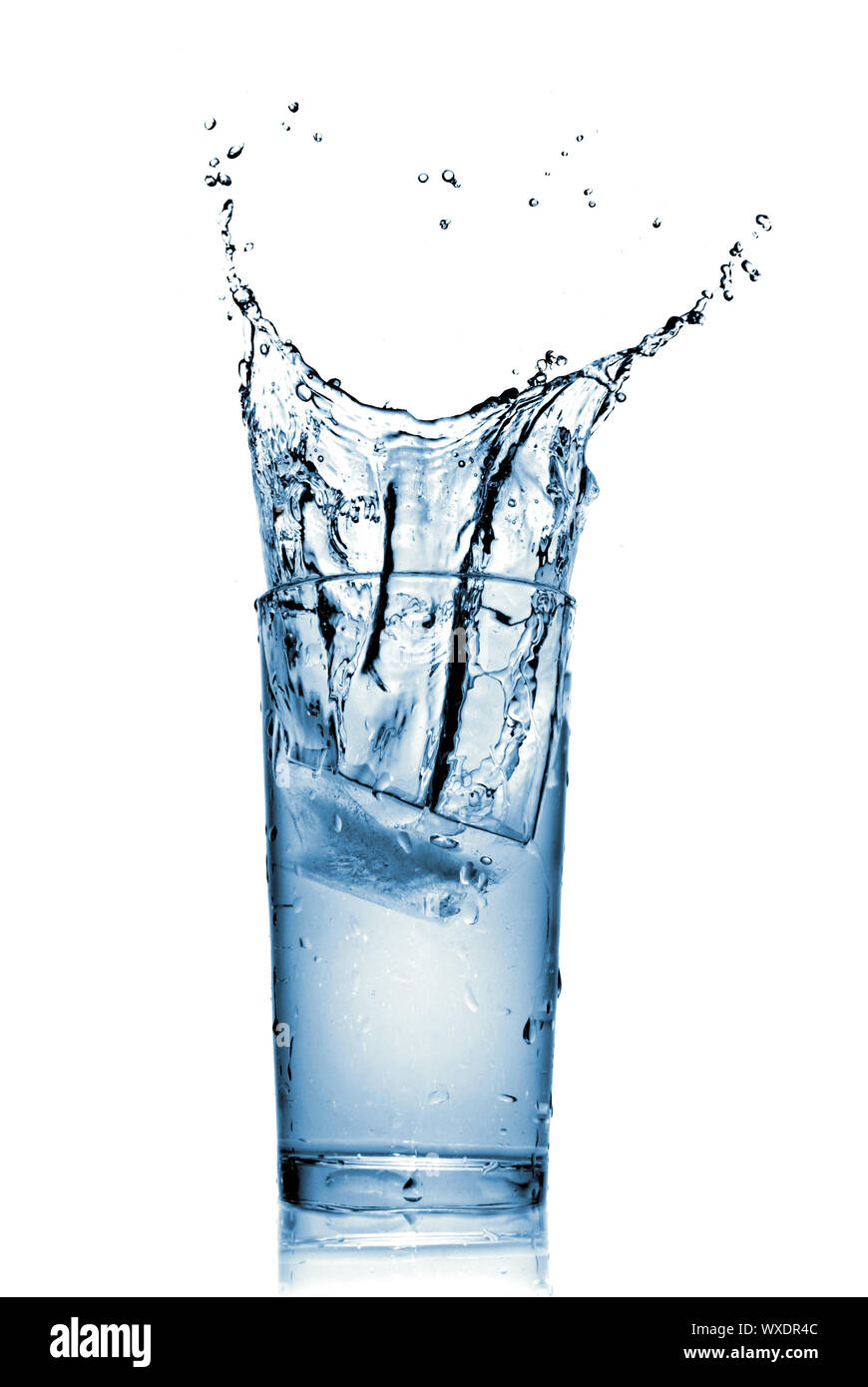 water splash in glass isolated on white Stock Photo - Alamy