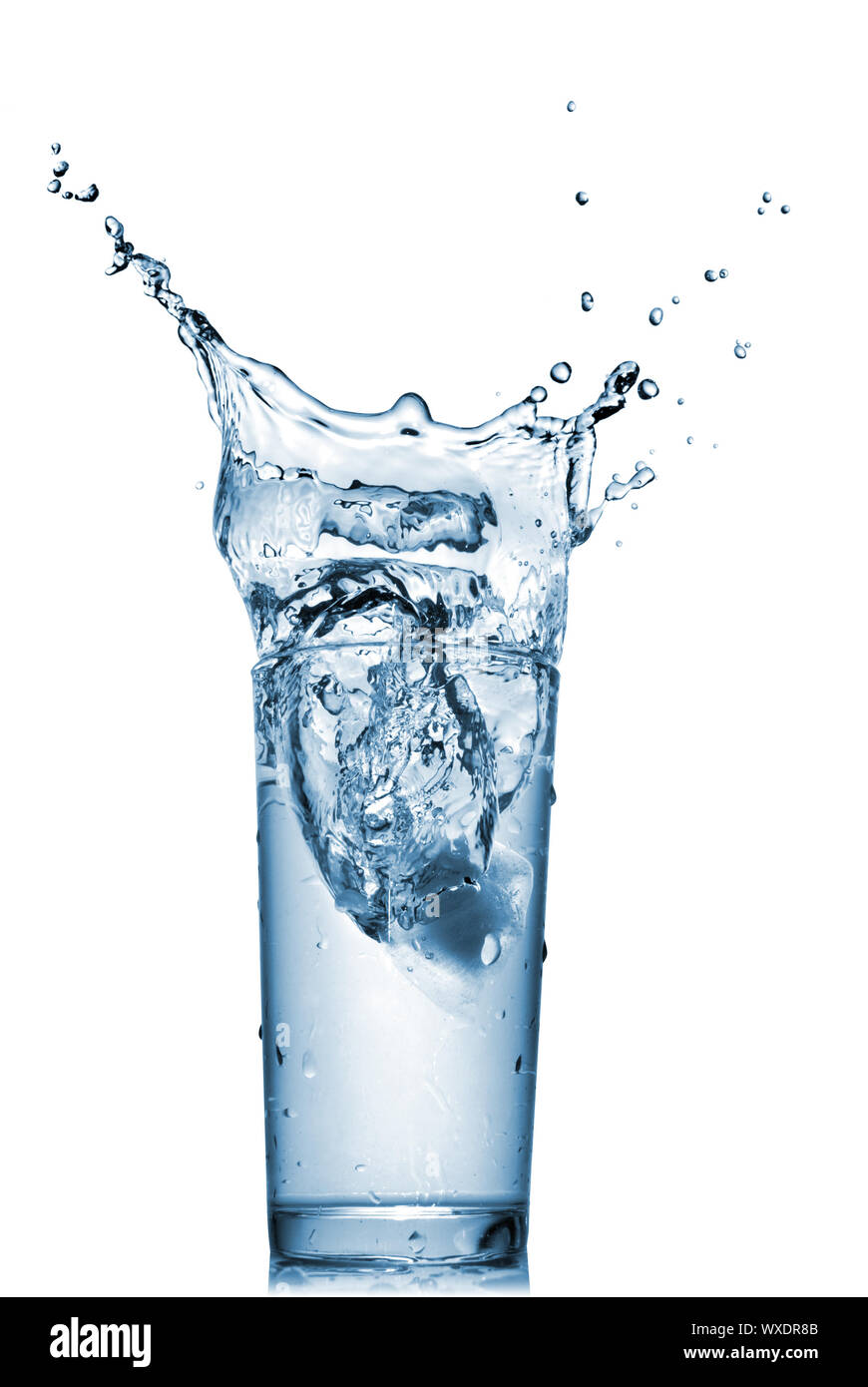 water splash in glass isolated on white Stock Photo - Alamy