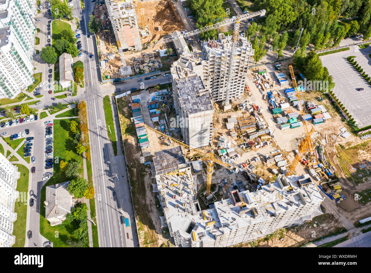Construction site with residential building new construction hi-res ...