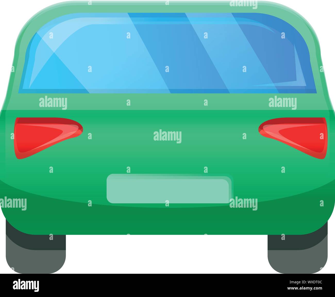 Green back car icon. Cartoon of green back car vector icon for web ...