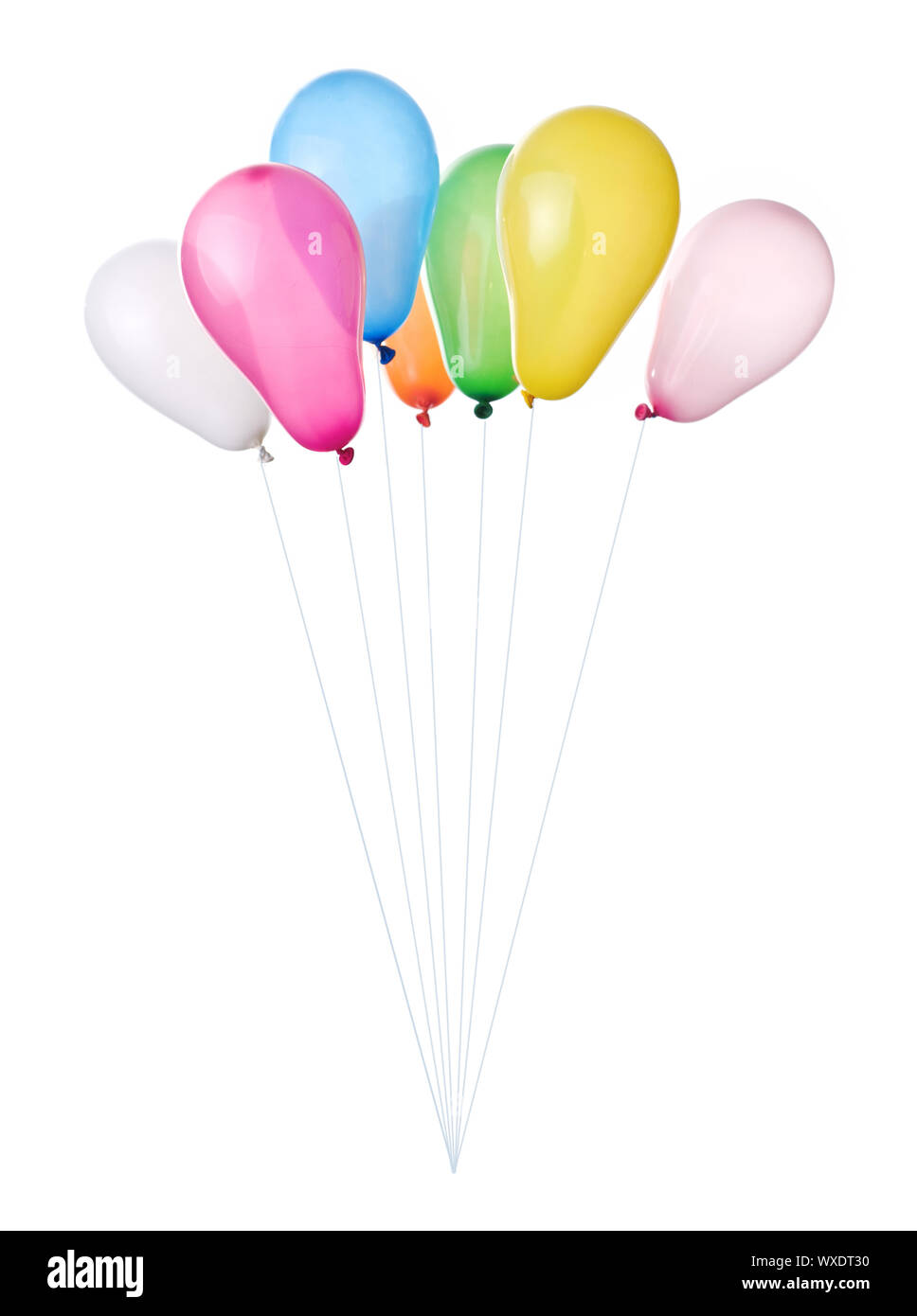 color balloons isolated on white Stock Photo - Alamy