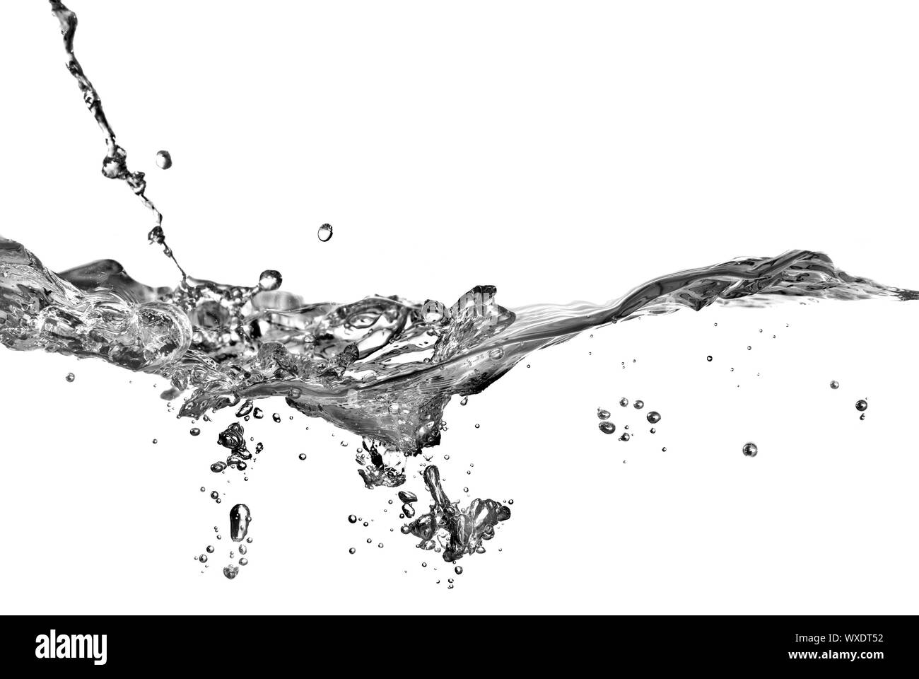 water splash with bubbles isolated on white Stock Photo - Alamy