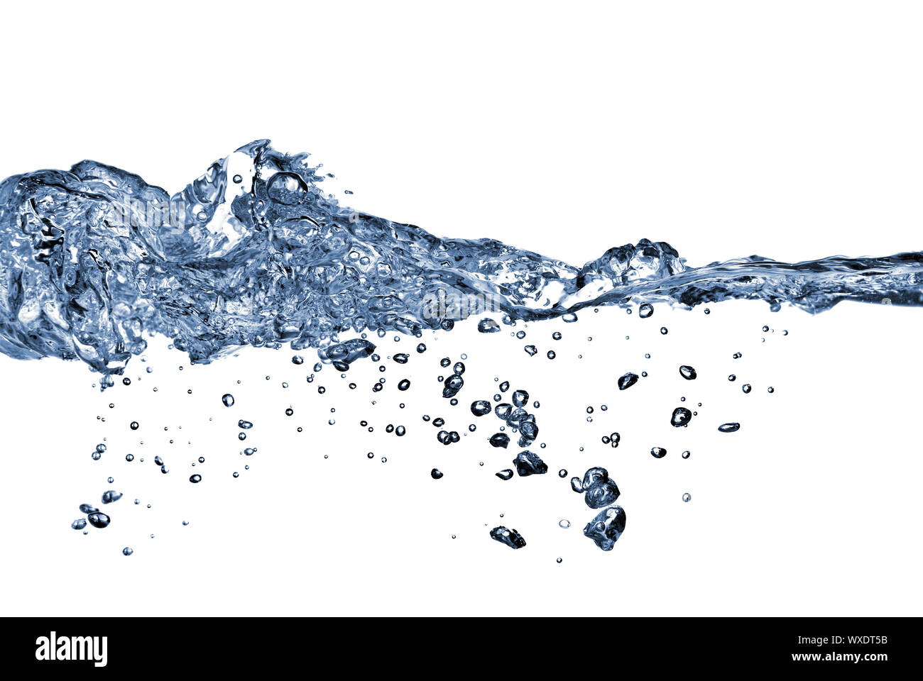 water splash with bubbles isolated on white Stock Photo - Alamy