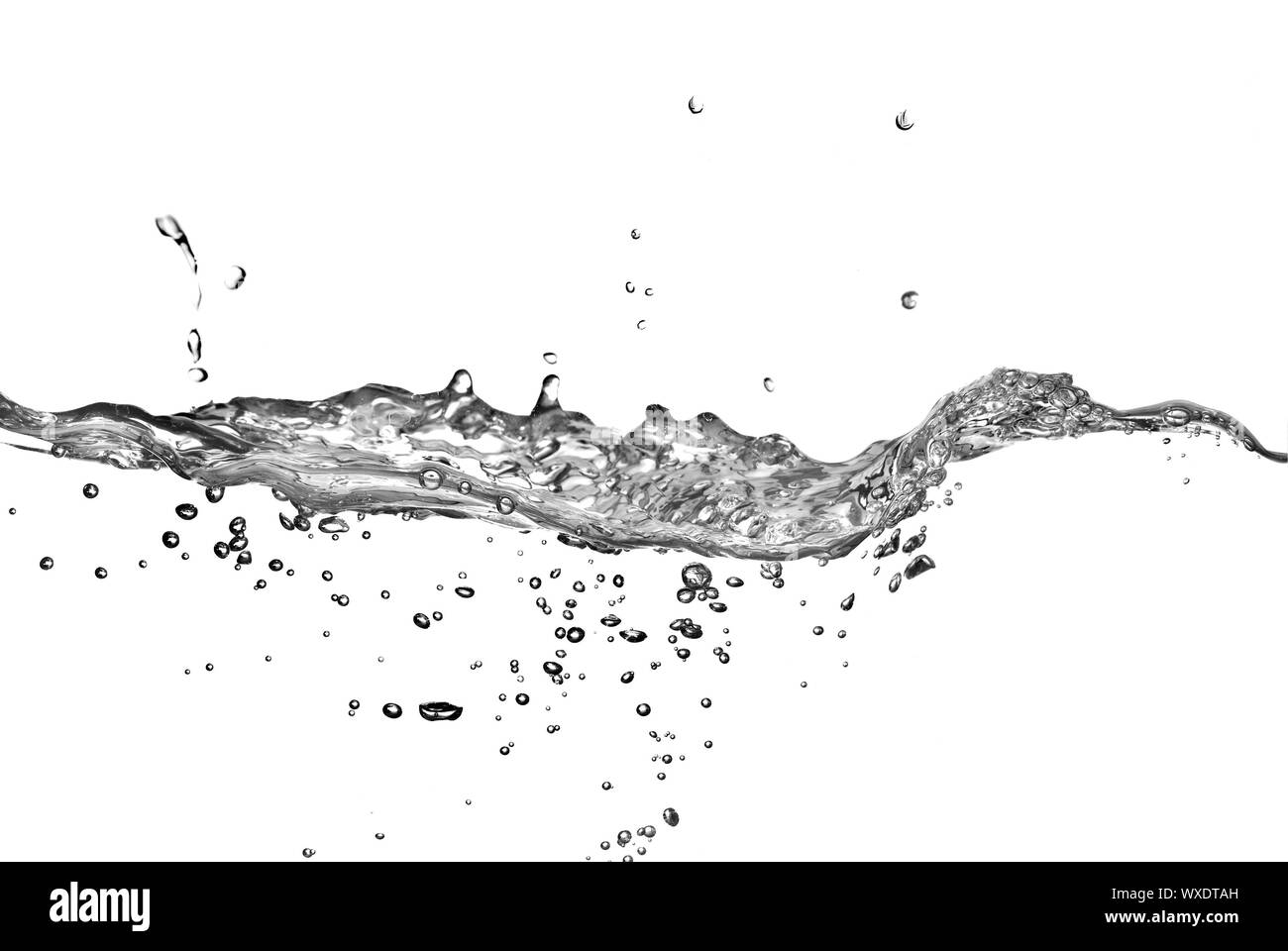 water splash with bubbles isolated on white Stock Photo - Alamy