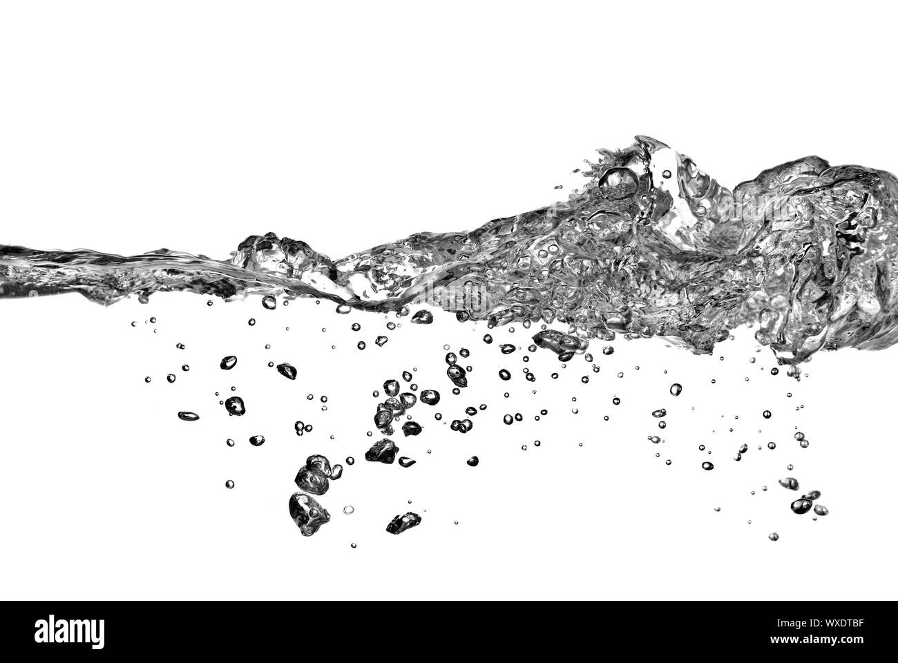 water splash with bubbles isolated on white Stock Photo - Alamy