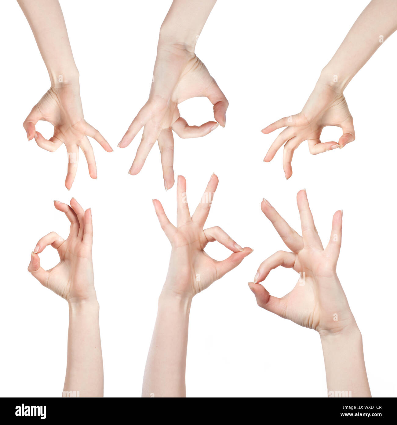 Hand OK sign isolated on white Stock Photo - Alamy