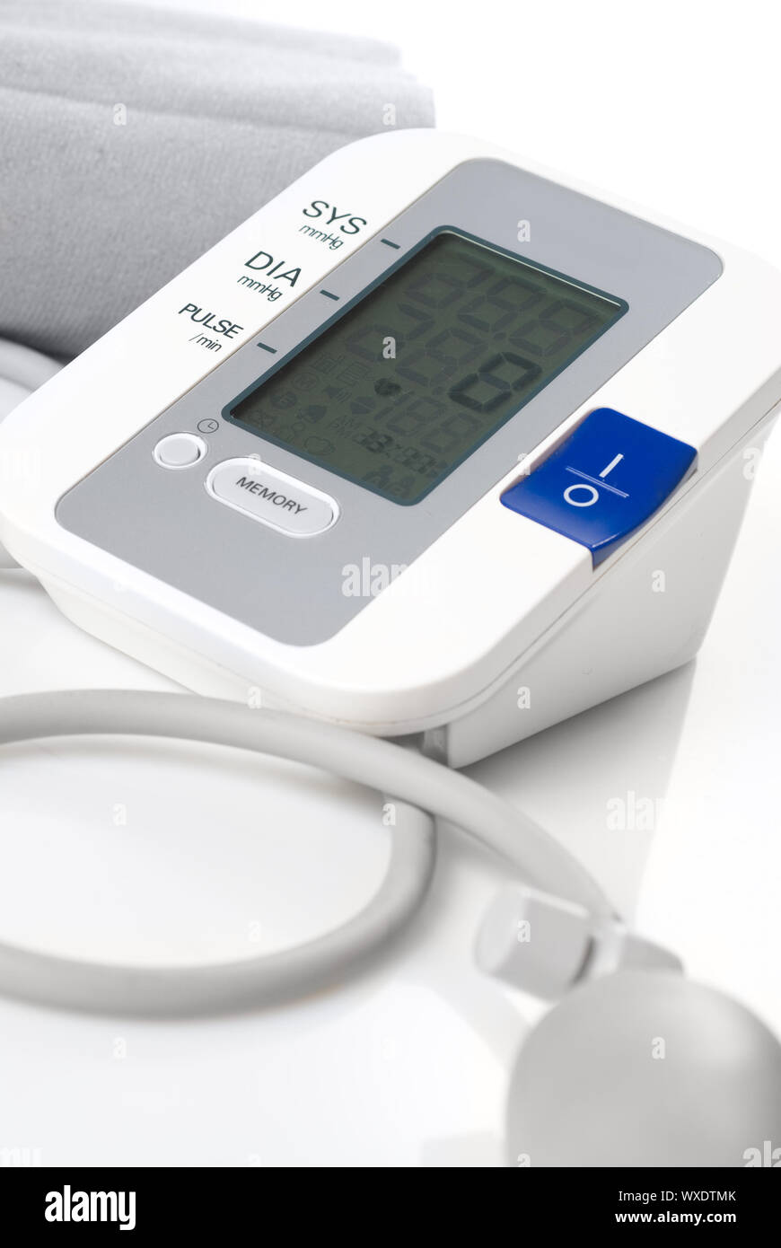 Automatic digital blood pressure monitor isolated on white Stock Photo ...