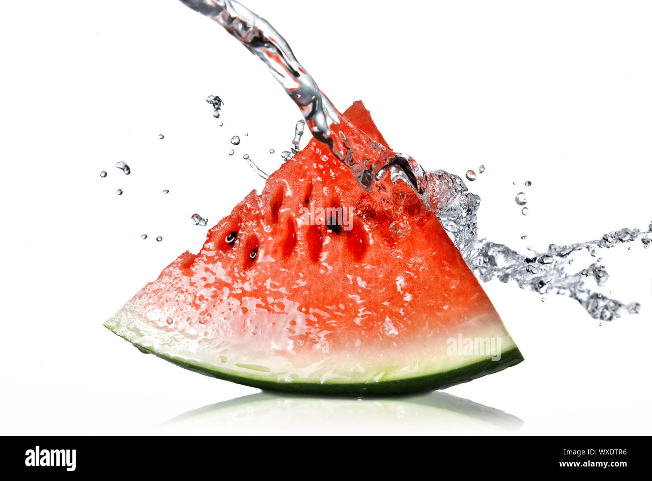 watermelon and water splash isolated on white Stock Photo - Alamy