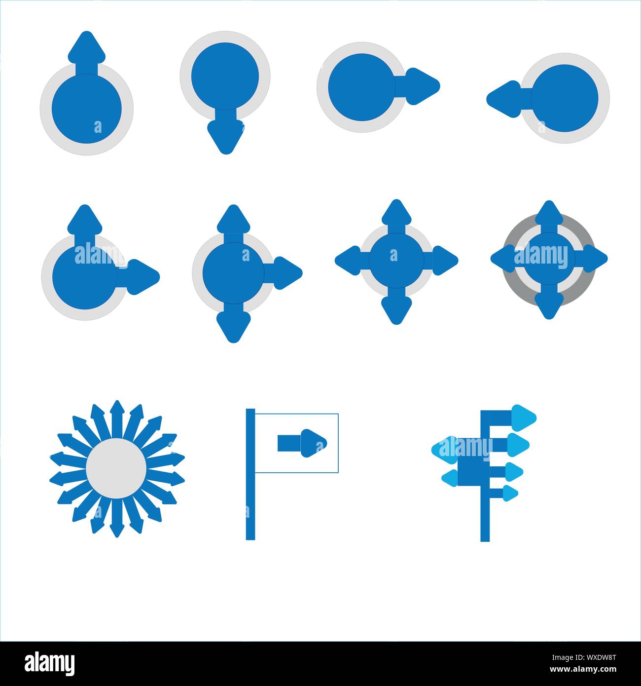 Blue Direction Signs Stock Vector Image & Art - Alamy