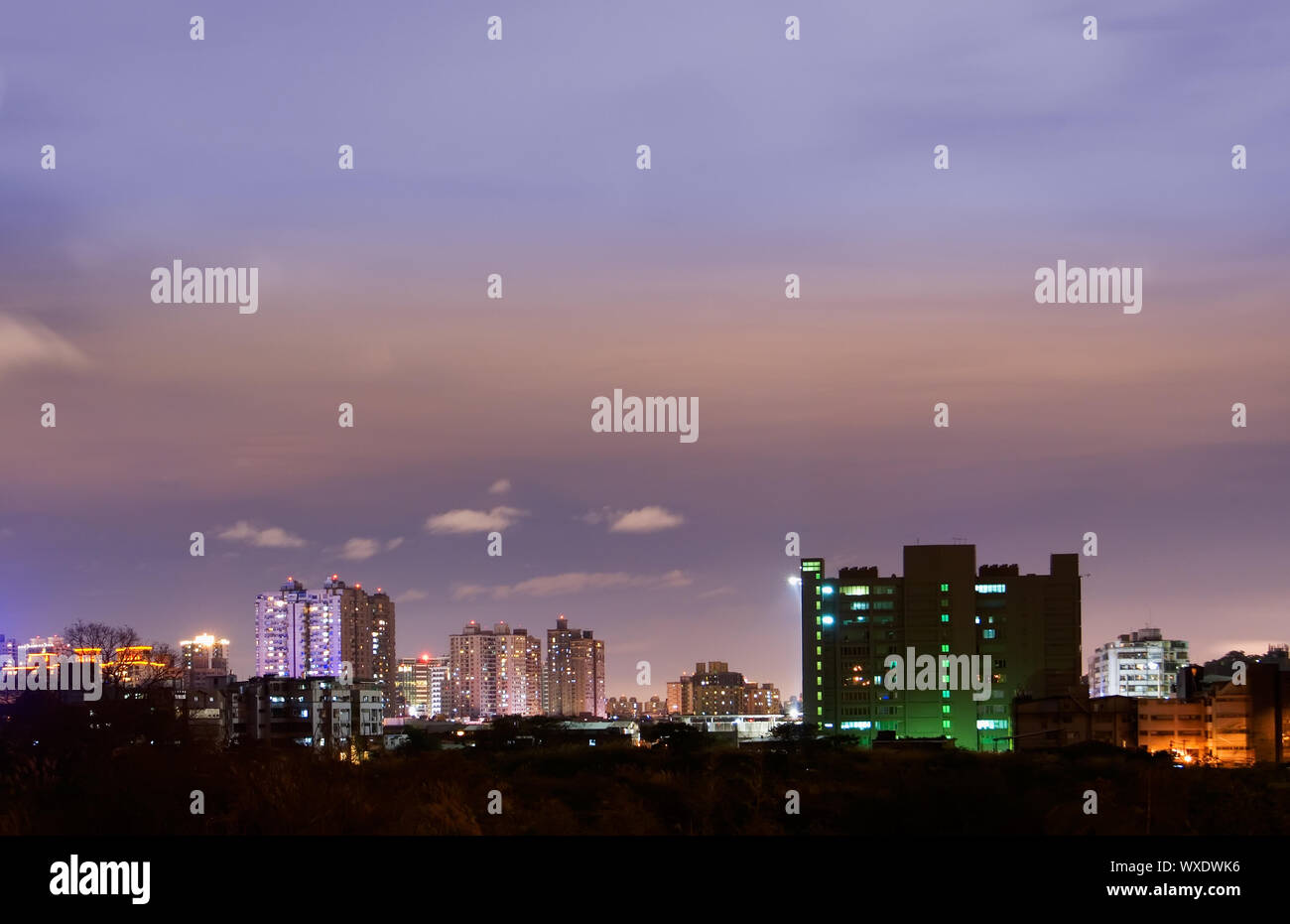After work, the factory was lonely and sad with green color Stock Photo ...