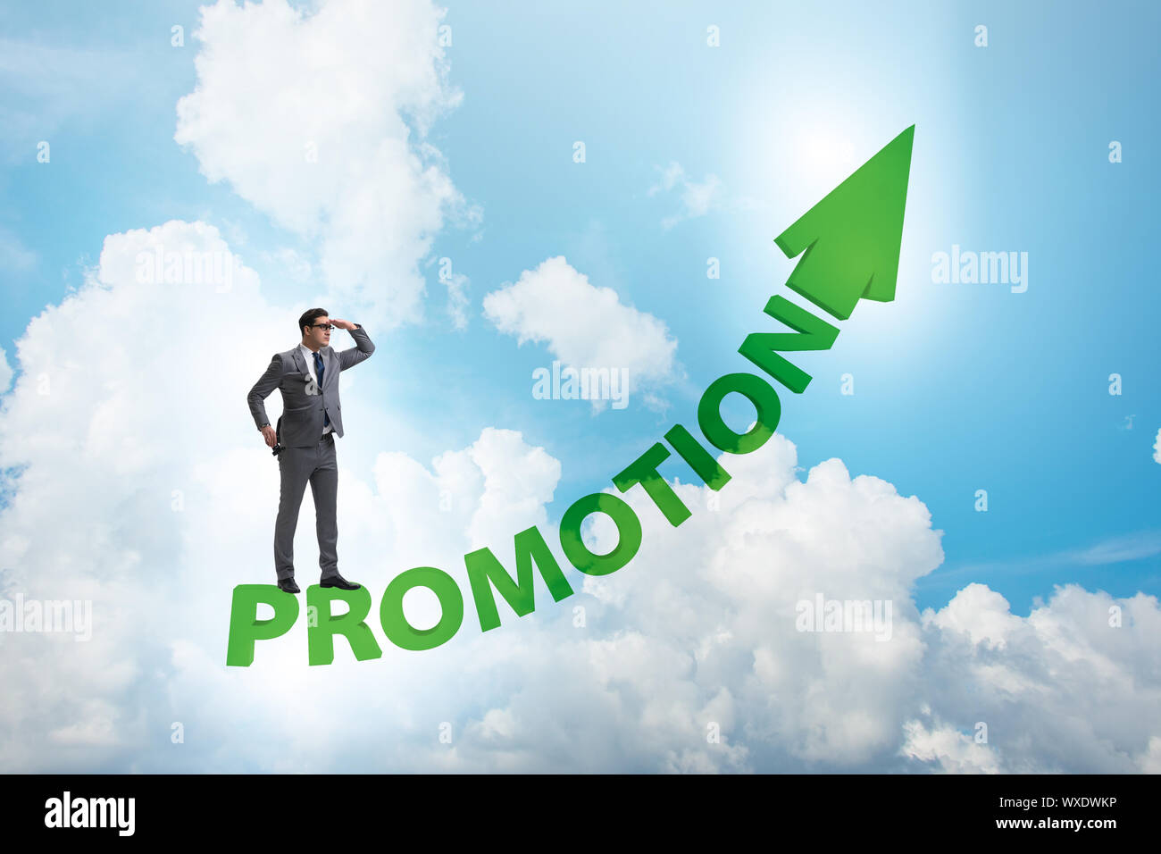 Employee in career promotion concept Stock Photo - Alamy