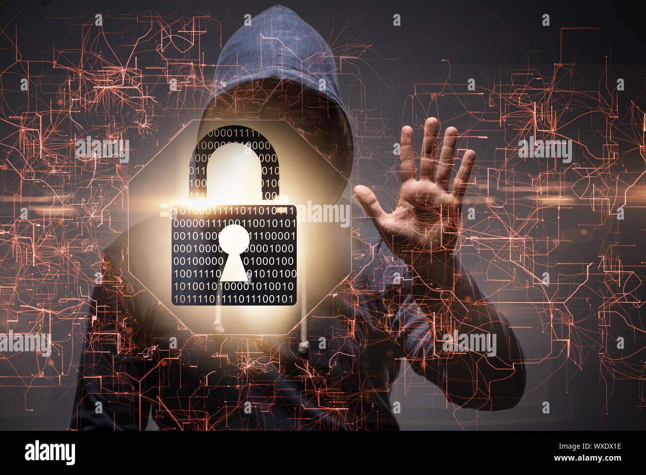 Young hacker in cybersecurty concept Stock Photo - Alamy