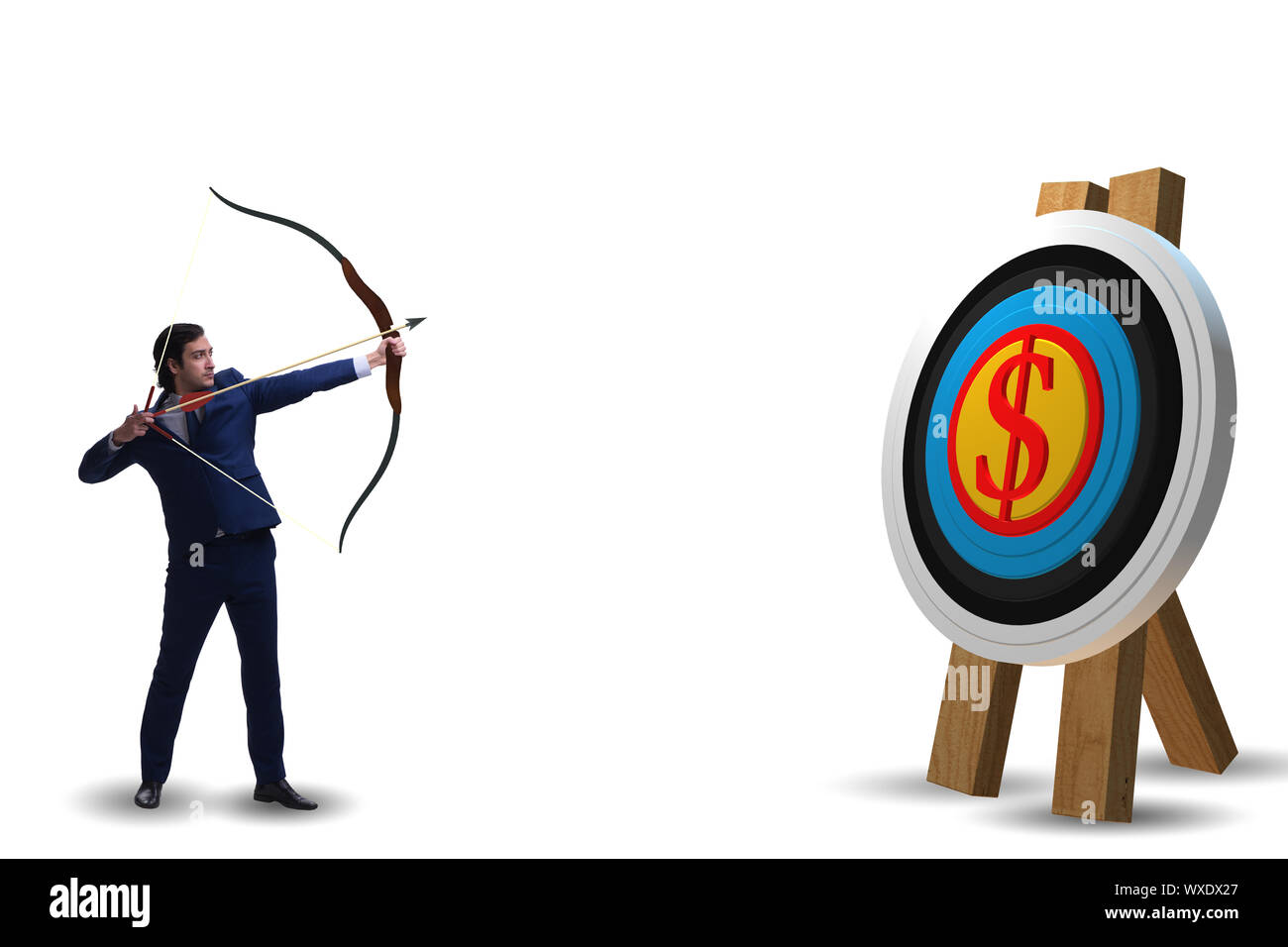 Businessman hit target arrow Cut Out Stock Images & Pictures - Alamy