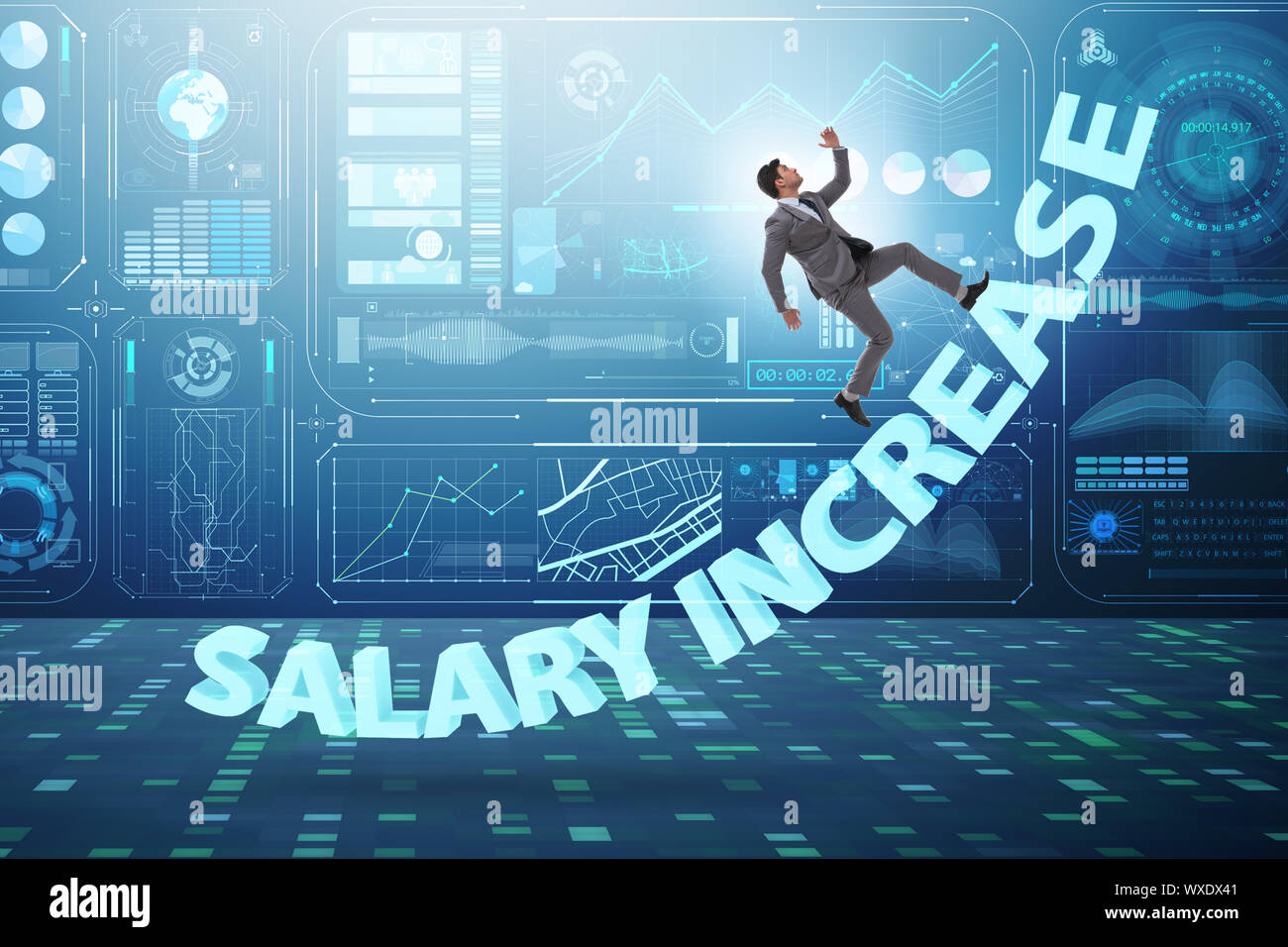 Employee in salary increase concept Stock Photo - Alamy