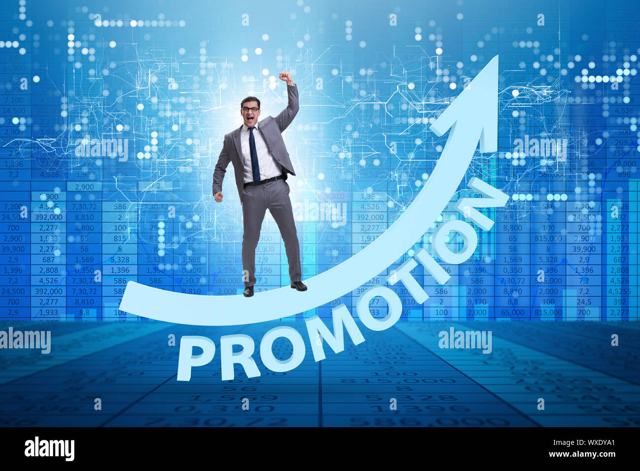 Employee in career promotion concept Stock Photo - Alamy