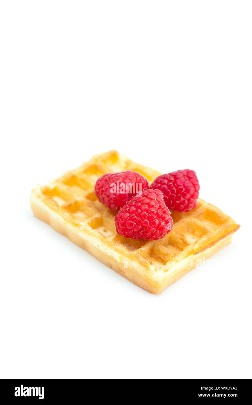 wafers and raspberry isolated on white Stock Photo - Alamy
