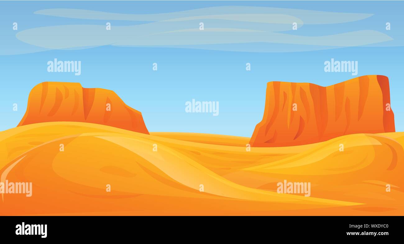 Desert Canyon Concept Banner Cartoon Illustration Of Desert Canyon