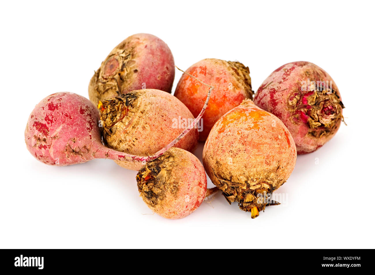 Close up of whole red and golden beets isolated on white Stock Photo ...