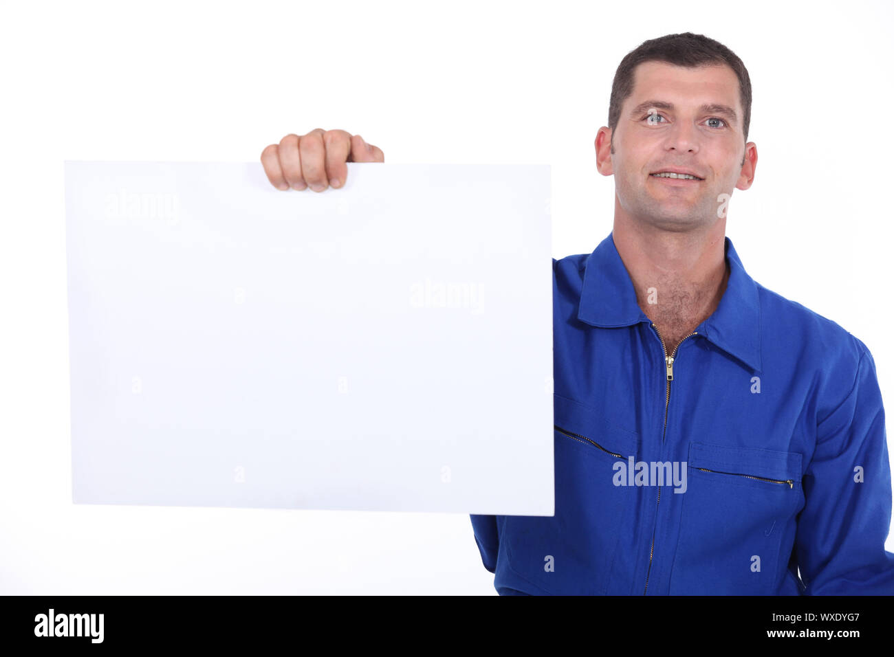 man showing a piece of paper Stock Photo - Alamy
