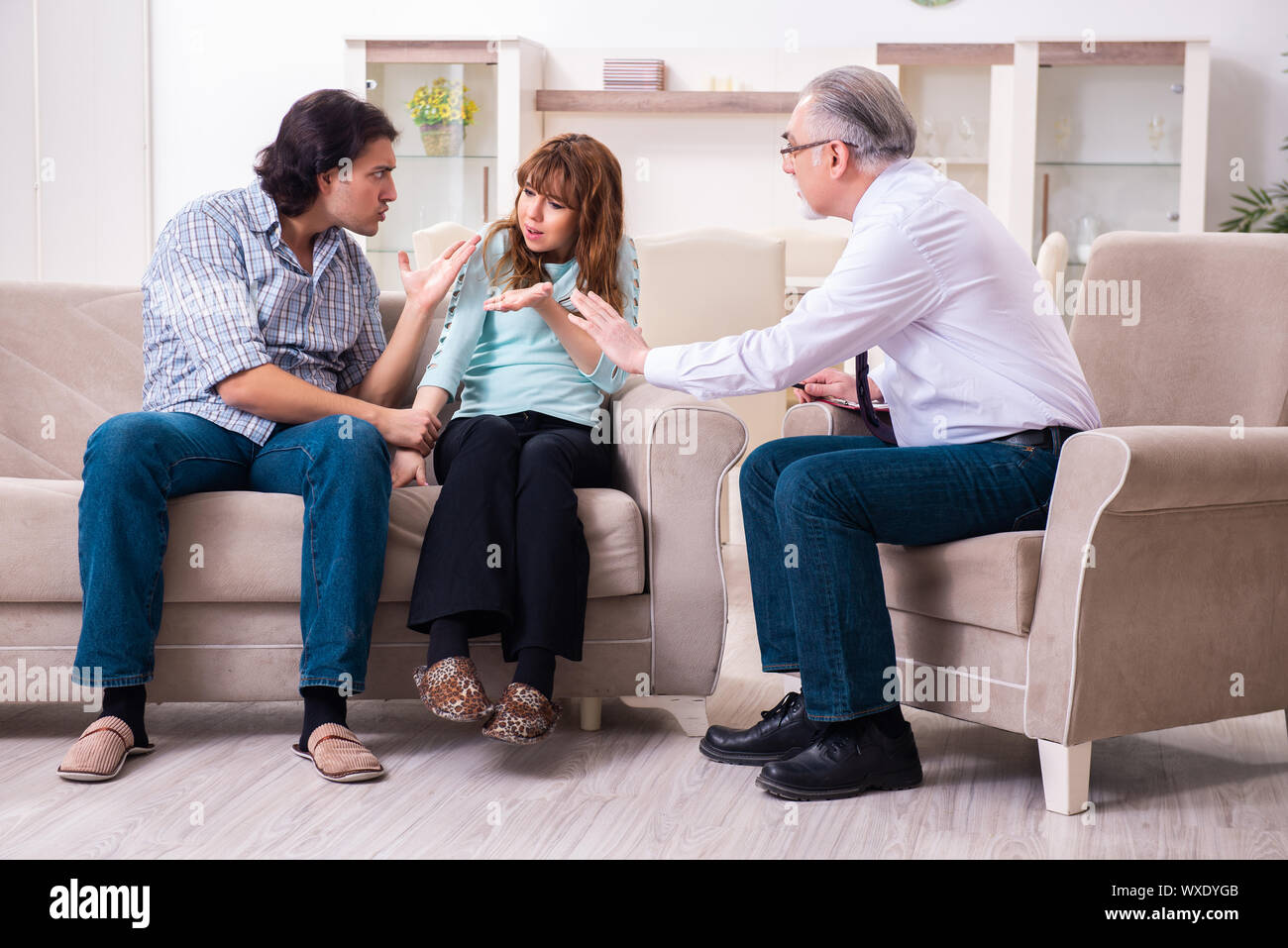 Young pair visiting experienced doctor psychologist Stock Photo - Alamy