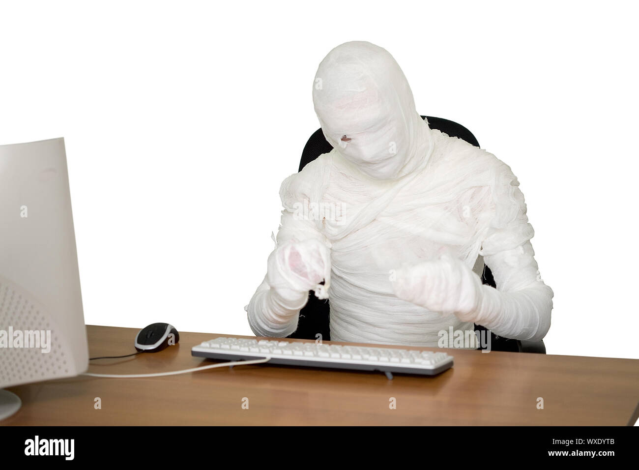 Mummy is working on computer Stock Photo - Alamy