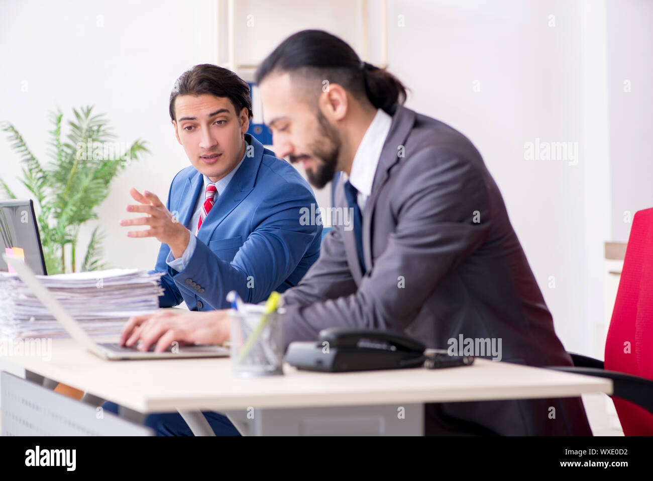 Two male colleagues in the office Stock Photo - Alamy
