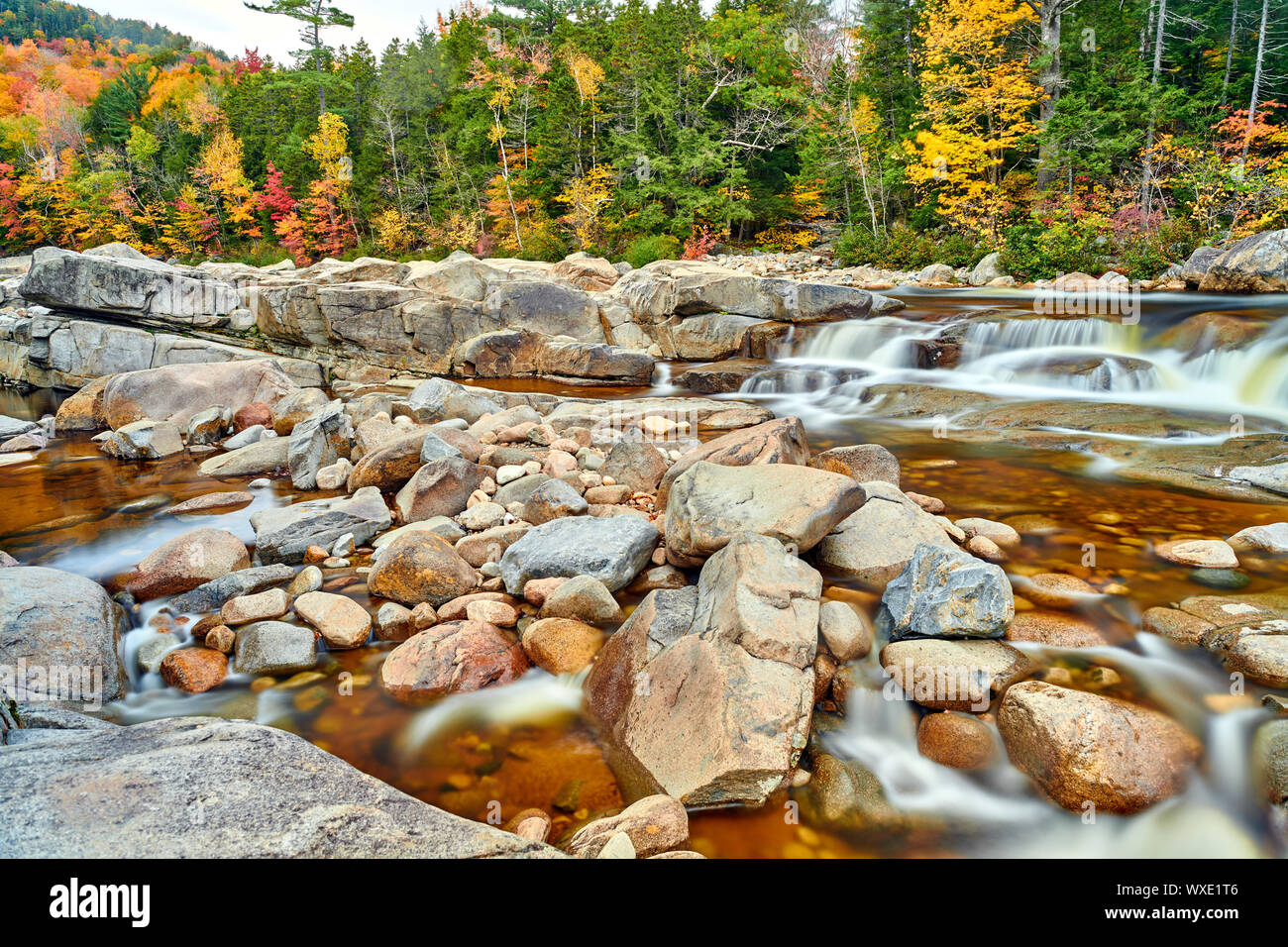 Swift River cascades at autumn, New Hampshire, USA Stock Photo - Alamy