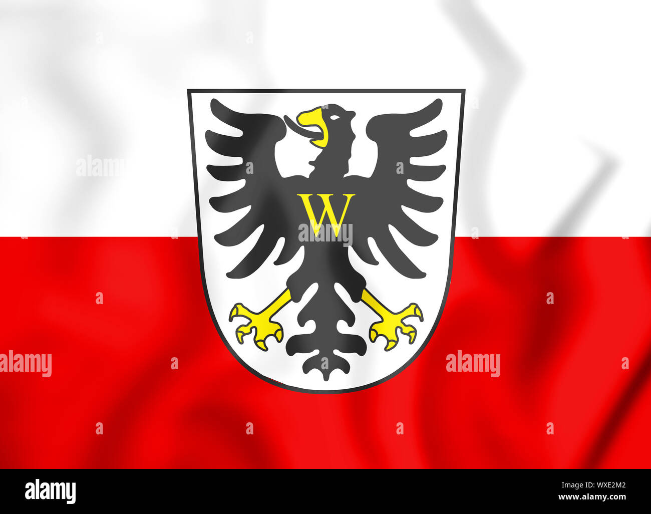 3D Flag of Bad Windsheim (Bavaria), Germany. 3D Illustration Stock ...