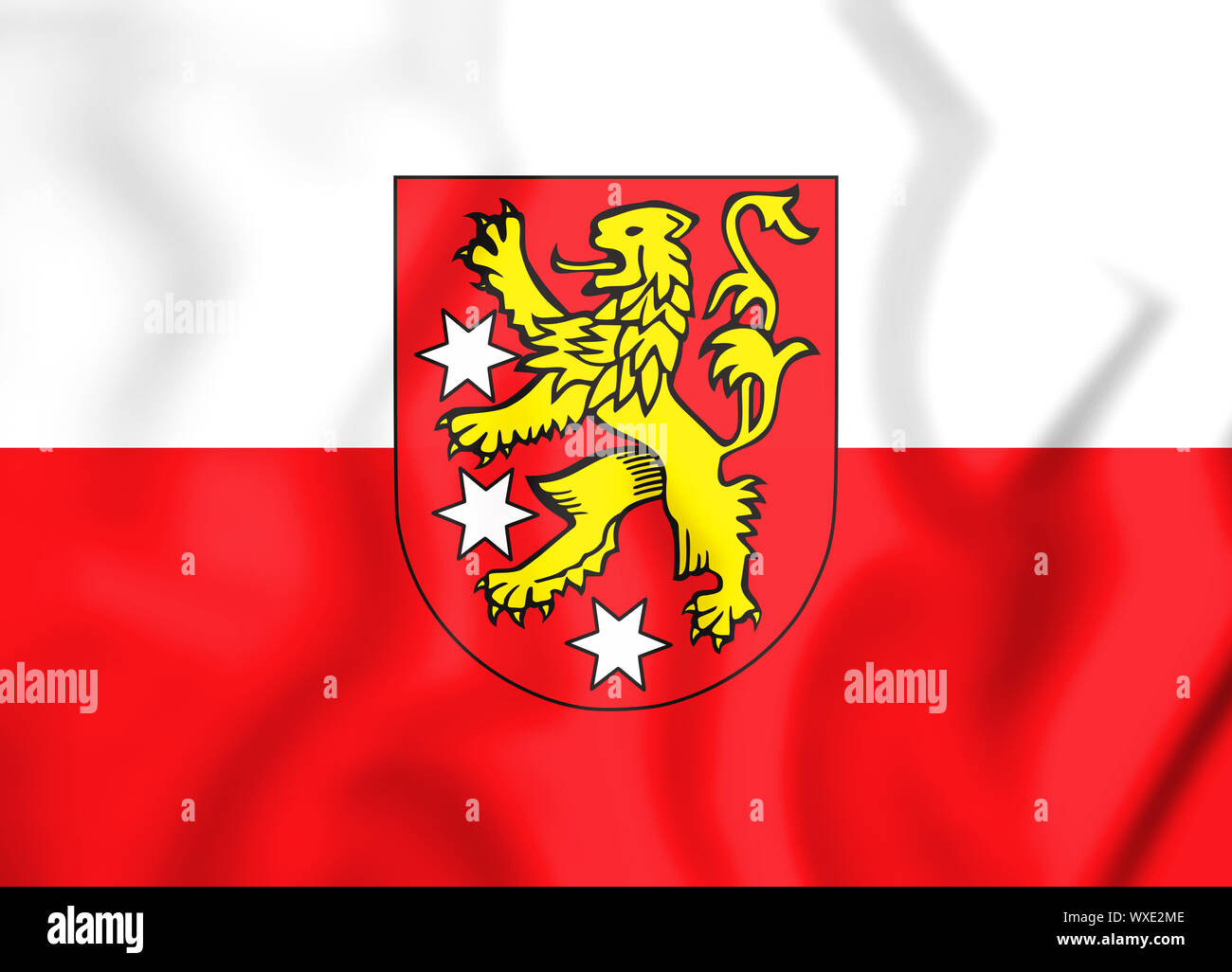 3D Flag of Aach (Baden-Wurttemberg), Germany. 3D Illustration Stock ...