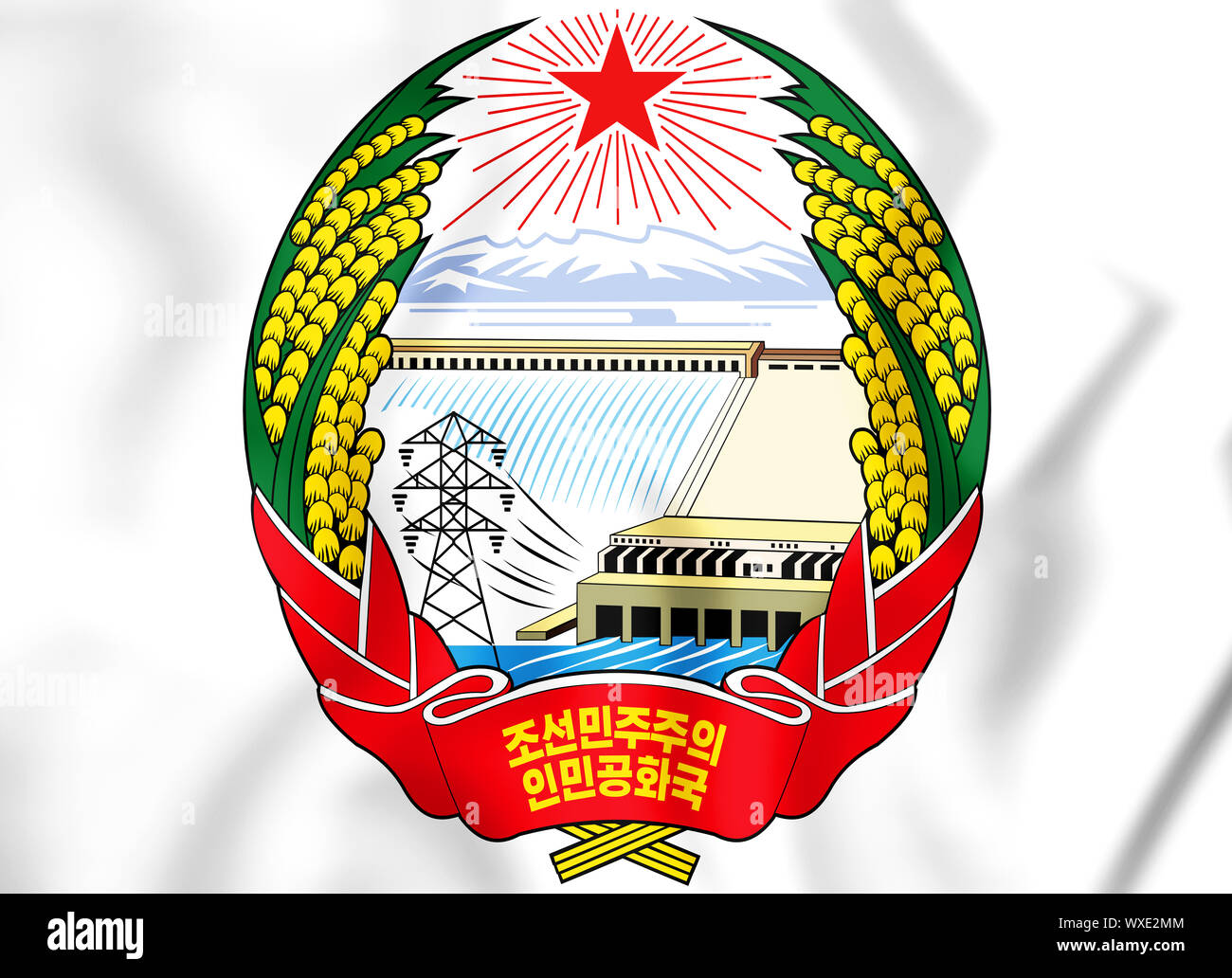 North korea coat of arms 3d illustration dprk kndr korean korea north ...