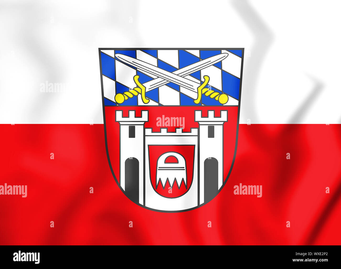 3D Flag of Cham (Bavaria), Germany. 3D Illustration Stock Photo - Alamy