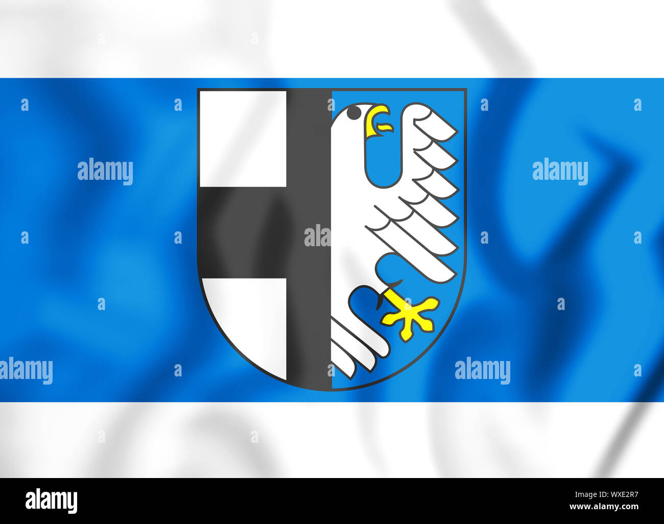 3D Flag of Balve (North Rhine-Westphalia), Germany. 3D Illustration ...