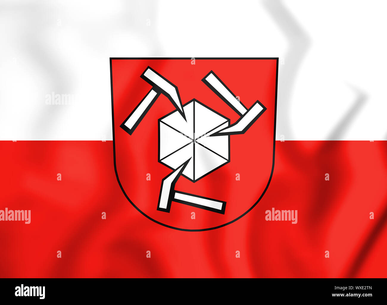 3D Flag of Beilstein (Baden-Wurttemberg), Germany. 3D Illustration ...