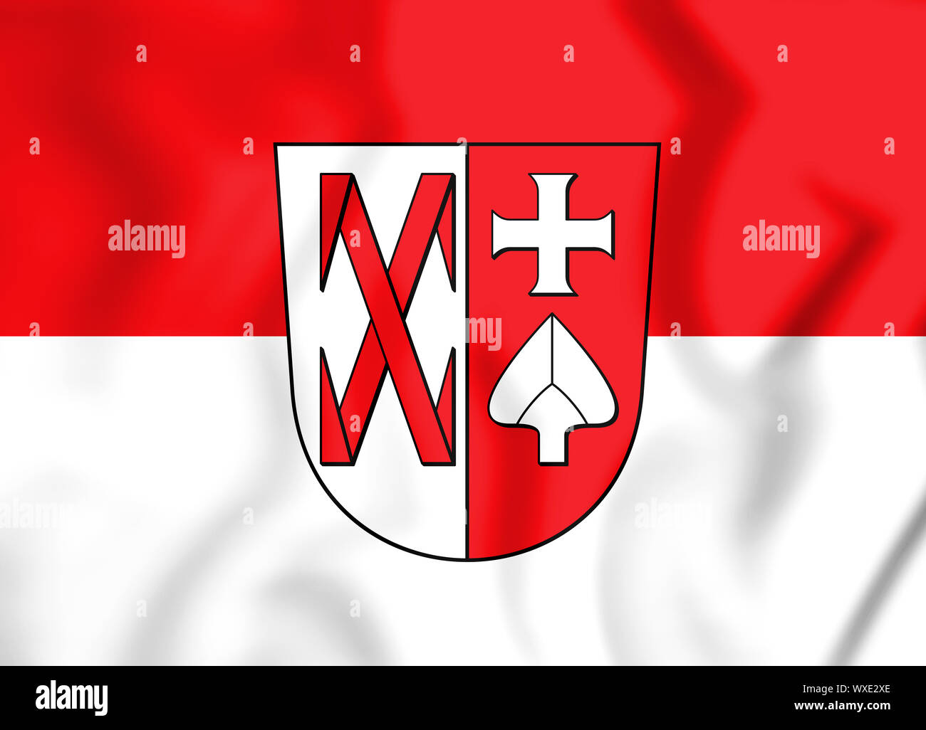 3D Flag of Ditzingen (Baden-Wurttemberg), Germany. 3D Illustration ...