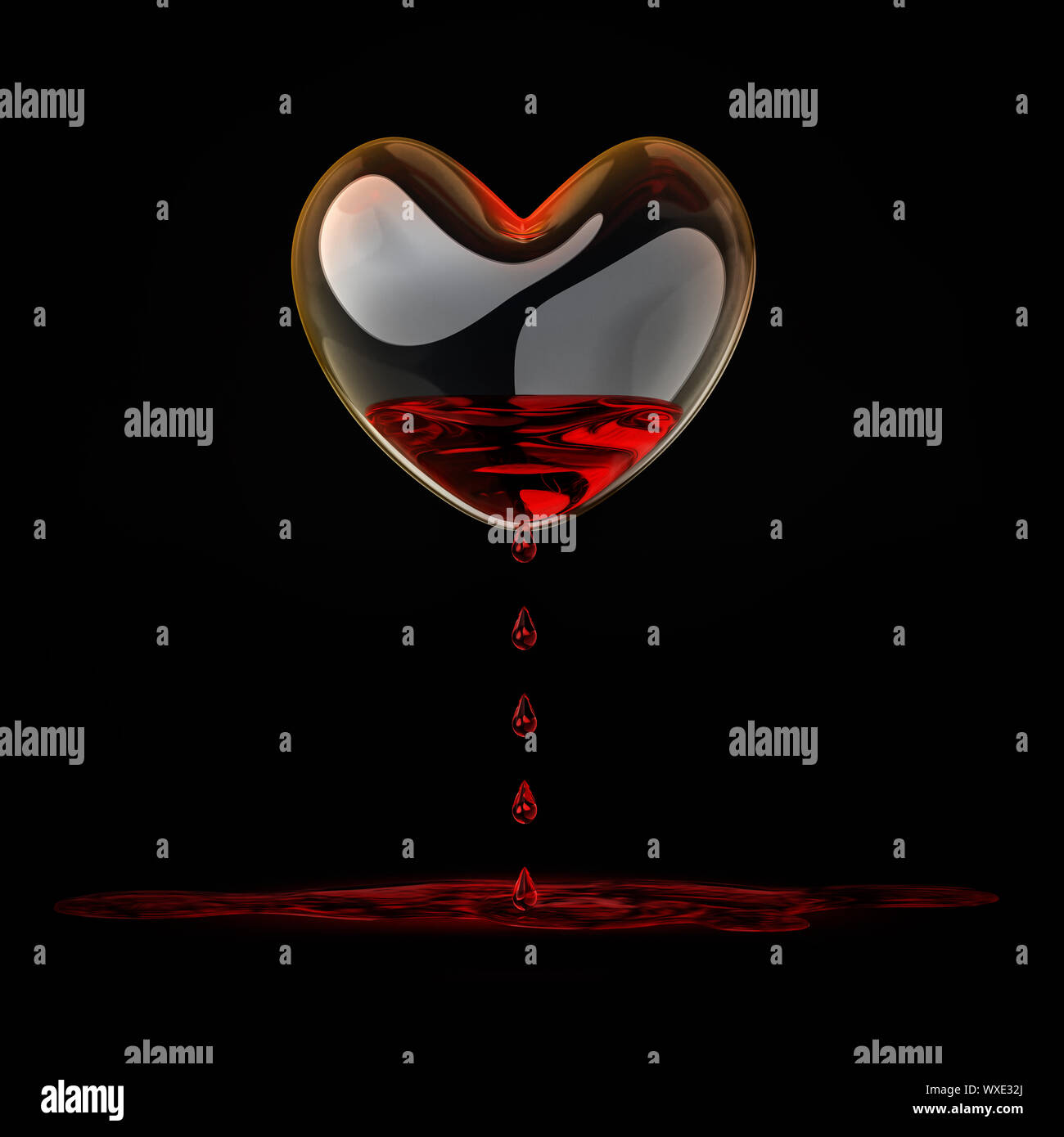 Drops of blood and heart hi-res stock photography and images - Alamy