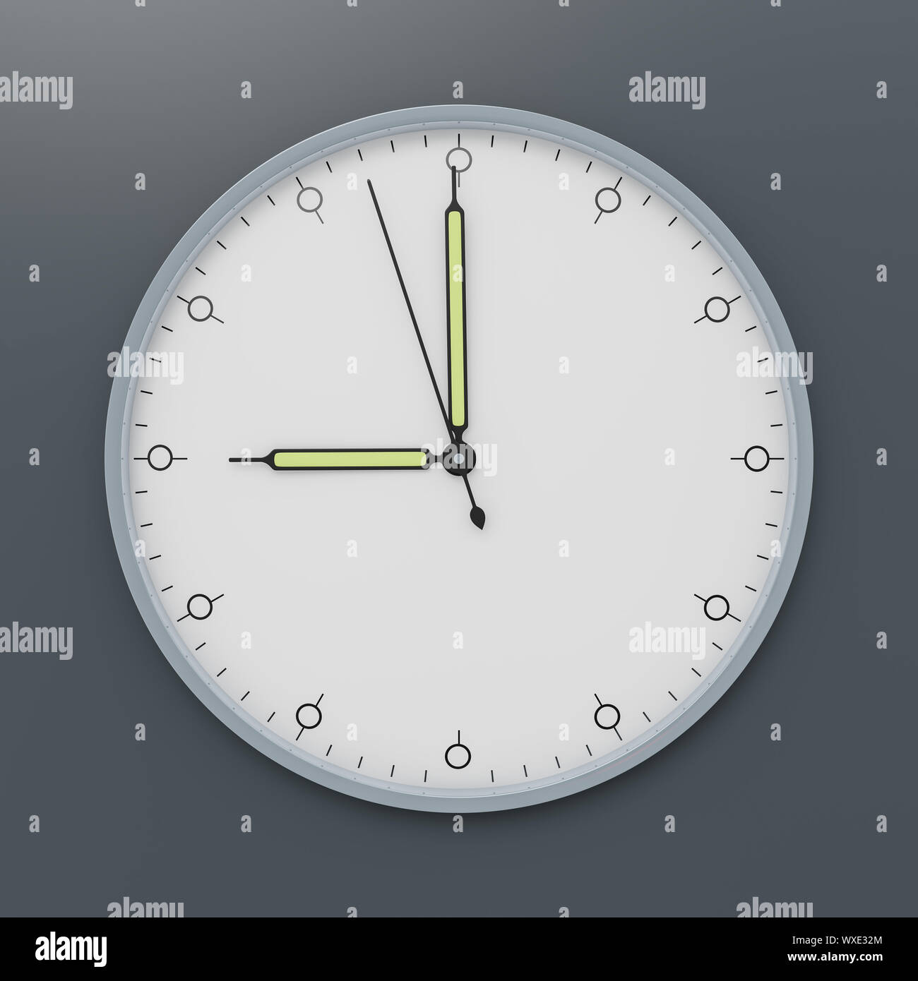 a clock shows nine o'clock Stock Photo - Alamy