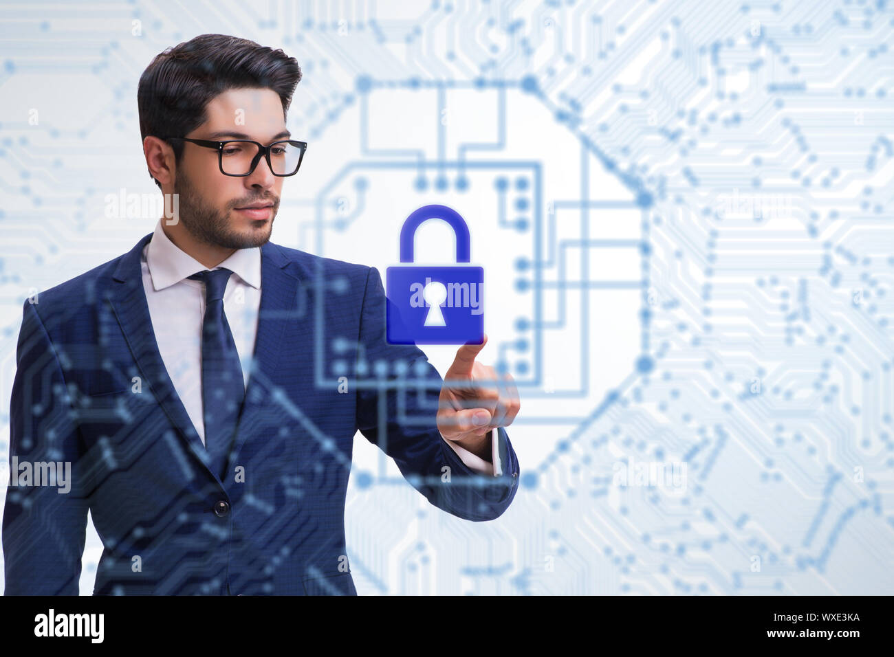 Security businessman man key shield hi-res stock photography and images ...