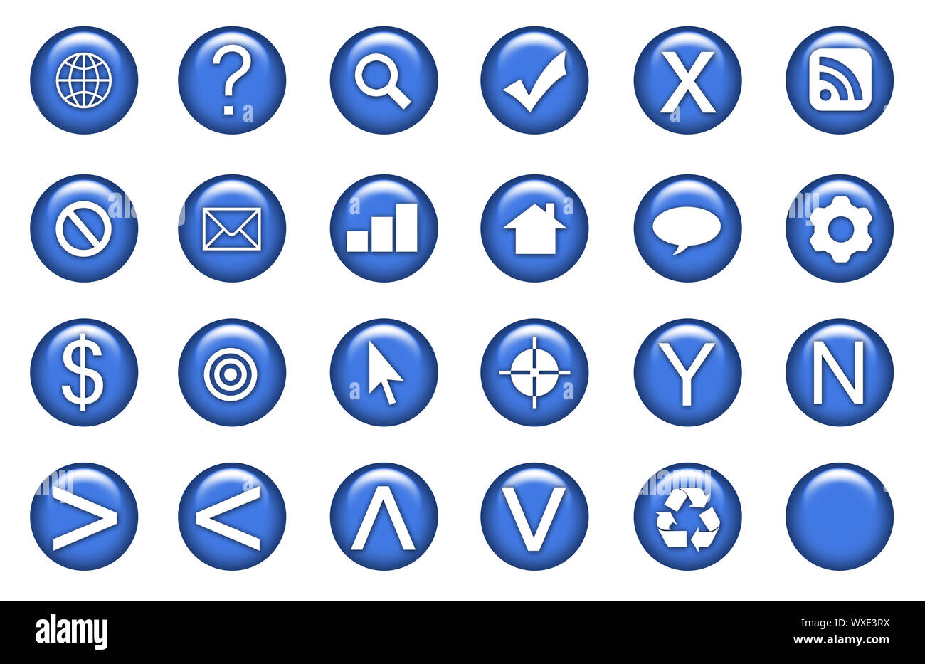 Web Icons Set in Aqua Blue Symbols Stock Photo - Alamy