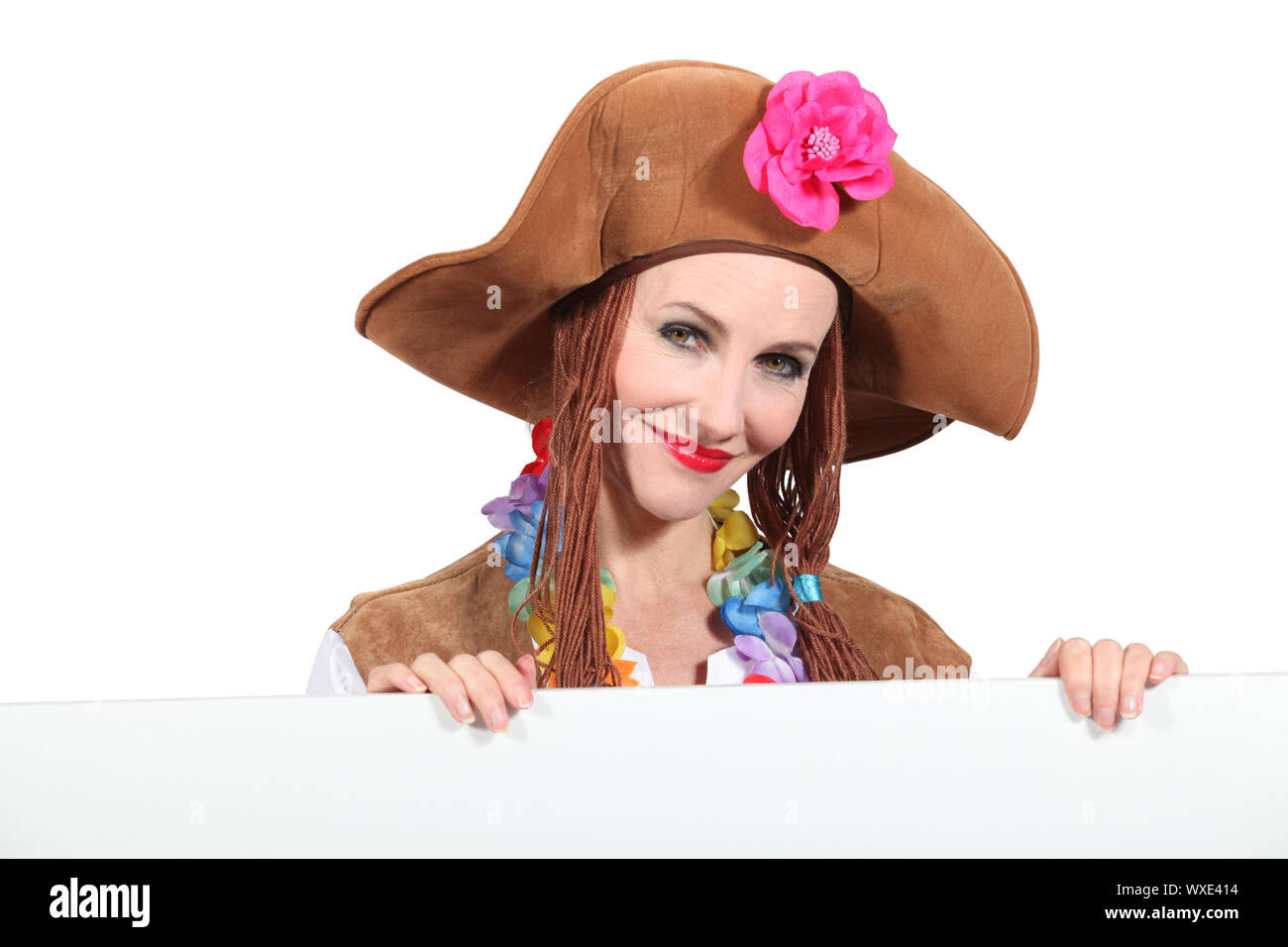 Female character with brown hat Stock Photo - Alamy