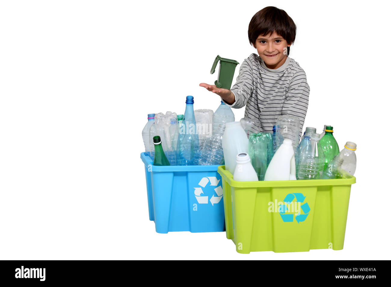 little boy waste sorting Stock Photo - Alamy