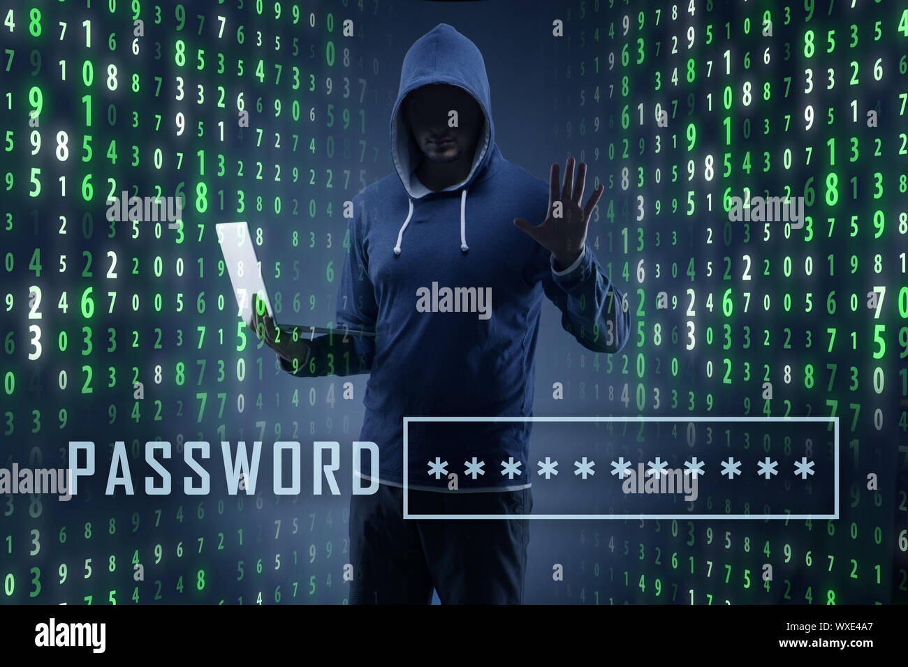 Hacker in digital security concept Stock Photo - Alamy