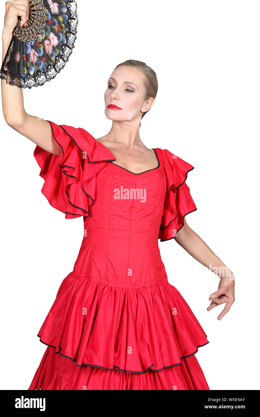 Woman dressed as Spanish senorita Stock Photo - Alamy