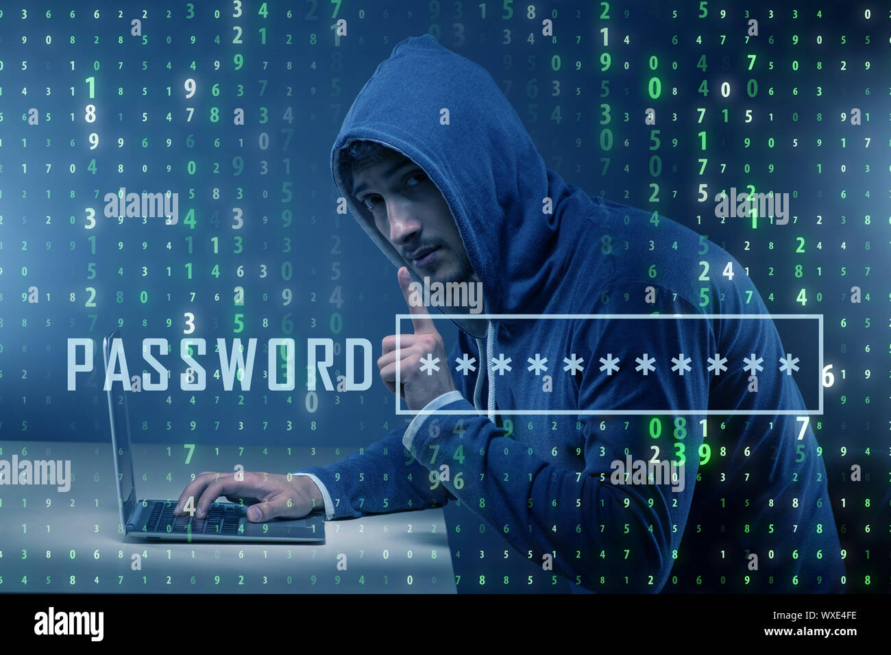 Hacker in digital security concept Stock Photo - Alamy