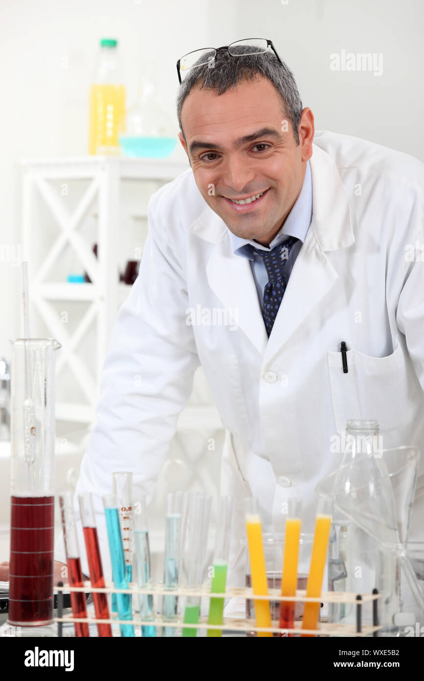 Man in chemical laboratory Stock Photo - Alamy
