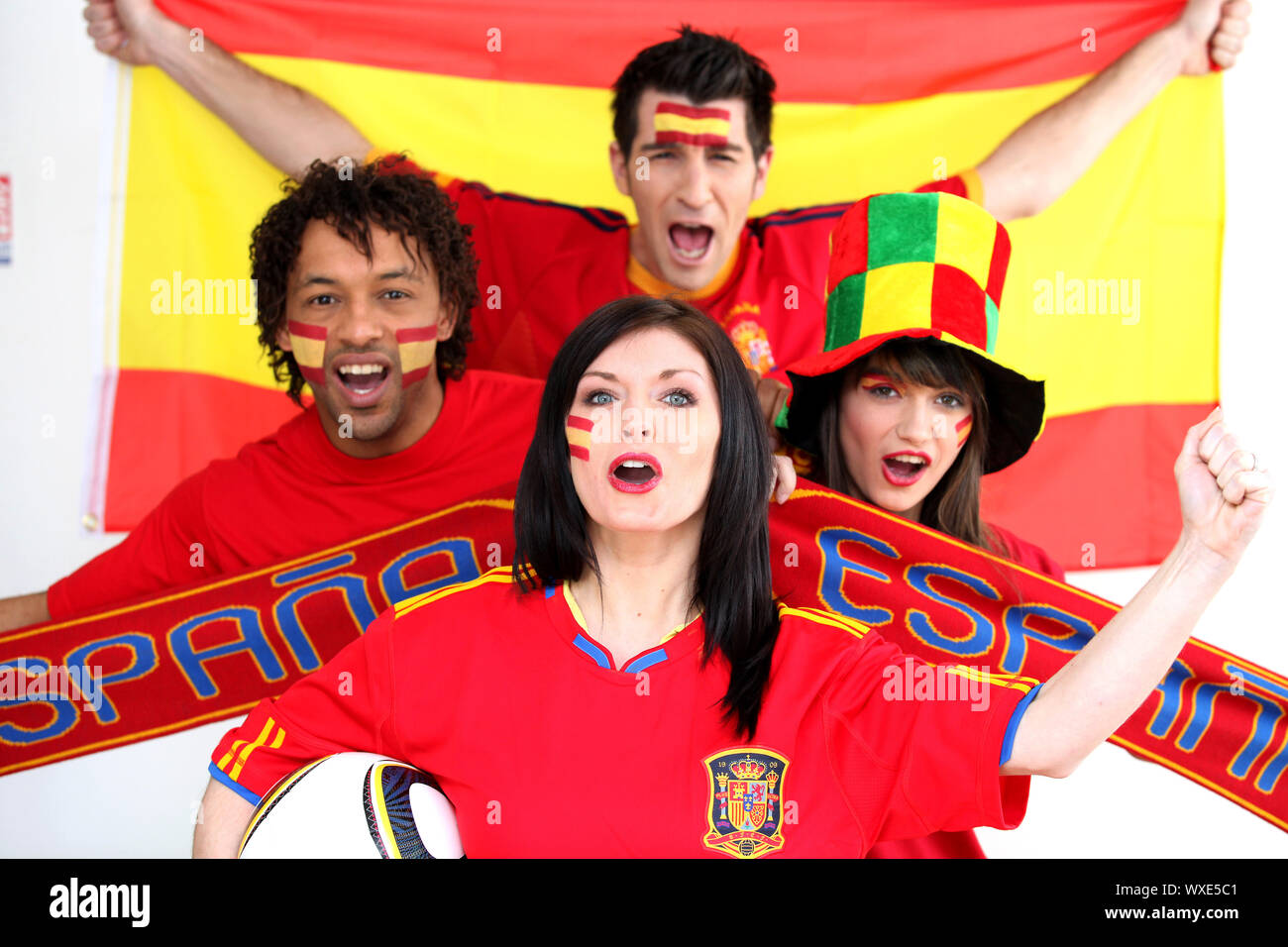 Spanish football fans Stock Photo - Alamy