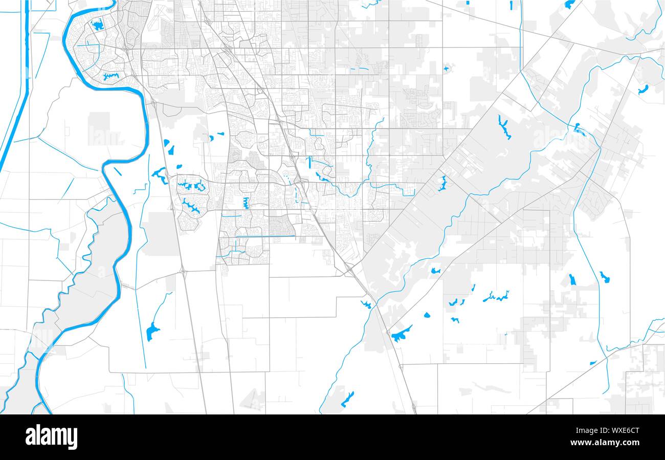 Rich detailed vector area map of Elk Grove, California, USA. Map ...